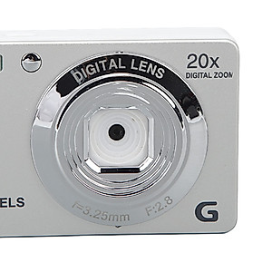 4K Digital Camera, Compact Point and Shoot Camera Autofocus, 20X Zoom, with Flash and 2.7inch LCD Screen, Professional Video Cam for Kids Teens Students (Silver)