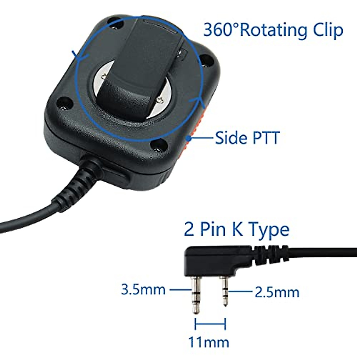 Baofeng Walkie Talkie Handheld Military Grade AR-152 Volume Adjustable Speaker Mic, Shoulder Microphone for BaoFeng AR-152 UV-5R BF-F8HP UV-S9 Plus UV-82HP BF-888S Two Way Radio Popular Accessories