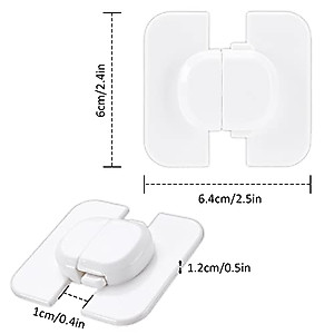 JULBEAR 2Pcs Refrigerator Lock for Kids,Fridge Door Locks Child Lock Safety for Freezer Door Adhesive No Keys Needed Used in Fridge Door or Cabinets, White