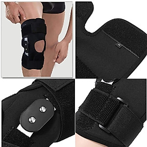 Knee Braces for Knee Pain Arthritis Aluminium Adjustable Hinged Knee Orthosis Brace Support Ligament Sport Injury Orthopedic Splint Knee Pads Outdoor Knee Splint Support for Arthritis Pain Relief