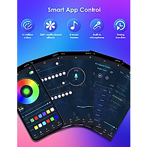 YIKBIK 2PCS RGB Floor Lamp, Bluetooth APP and Remote Control 65" Smart Modern Standing Lamp Music Sync 16 Million DIY Colors Changing LED Floor Lamp with Heavy Base for LivingRoom Bedroom GameRoom