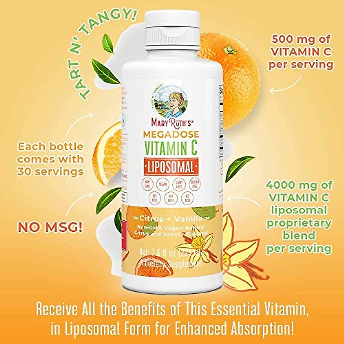 Turmeric & DHA Liposomal & Vitamin C Liposomal Bundle by MaryRuth's | Enhanced Absorption Supplement for Cognitive Maintenance, Mood Enhancement, Joint Health | Vitamin C, Immune Support for Adults