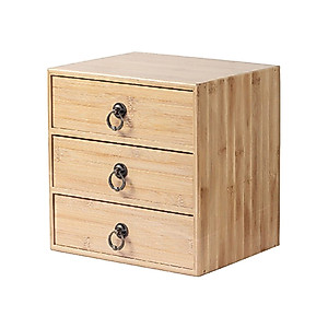 Desktop Storage Box With Drawers - Desktop File Cabinet Organizers, Multi-Layer Drawer Storage Box, Solid Wood Flat File Cabinet, A4 Treatment Storage Cabinet For Home Desktop Office ( Size : 3 layer