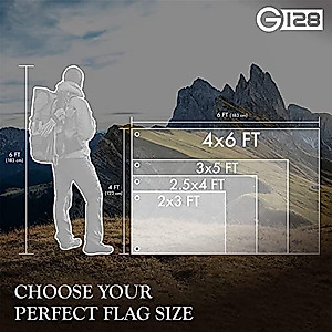 G128 3x5 Ft American Flag Deluxe TearProof Series, Featuring Super Tough Spun Polyester, Embroidered Stars, Sewn Stripes