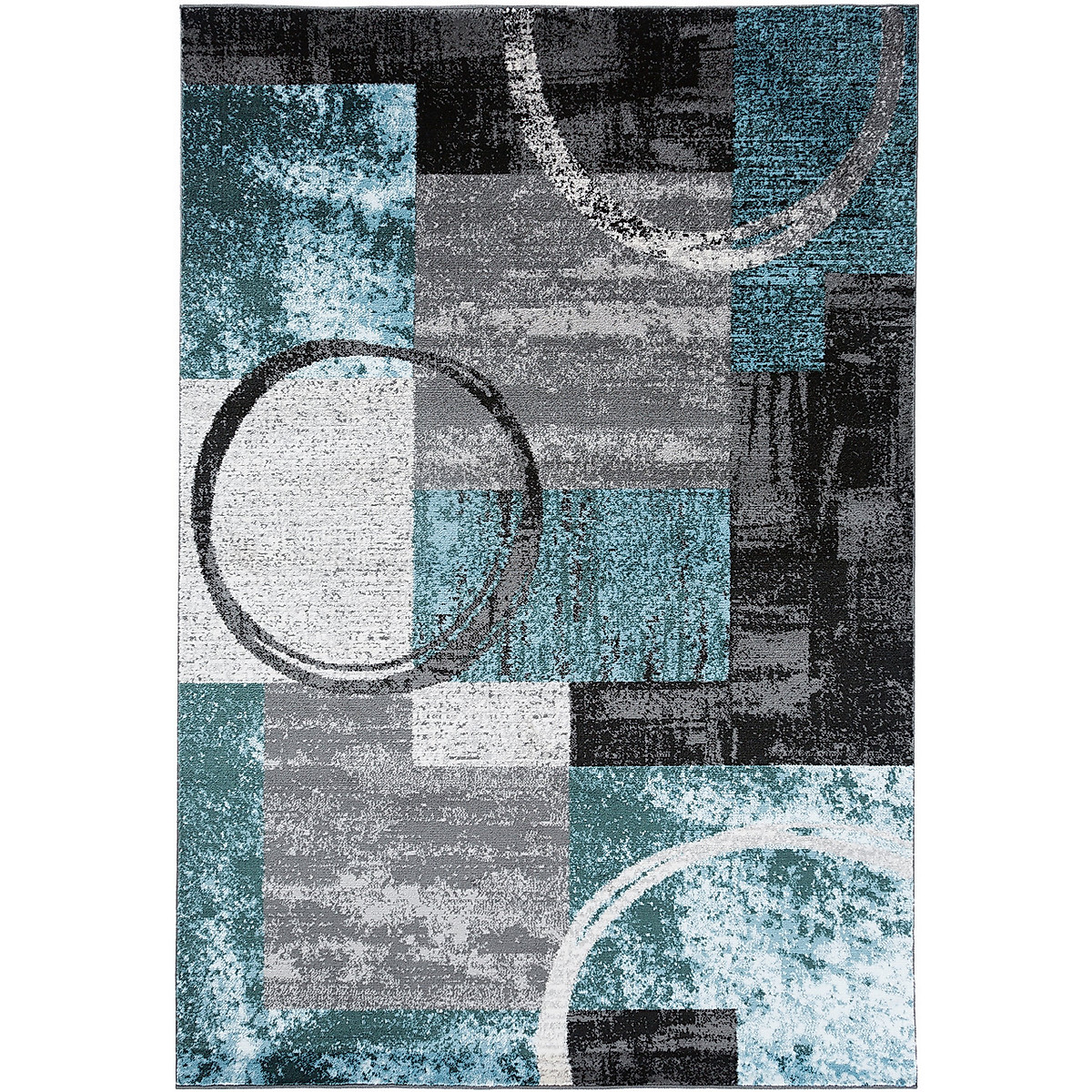 Rugshop Contemporary Abstract Circle Design Soft Area Rug 7'10" x 10'2" Gray