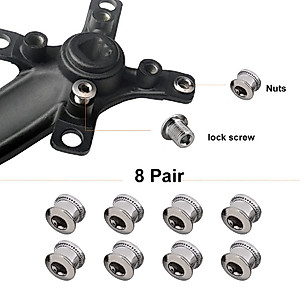 Steel Double Chainring Bolts, Crankset Screw Bolts, Mountain Bikes Road Chain Wheel Crankset Screws Double Chainring Bolts &amp; Nuts