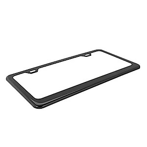 GG Grand General 60438 Black Semi-Gloss Powder Coated License Plate Frame with 2 Holes