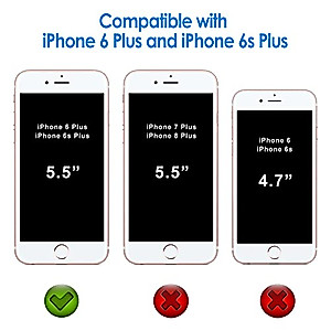 JETech Case for iPhone 6 Plus and iPhone 6s Plus 5.5-Inch, Non-Yellowing Shockproof Phone Bumper Cover, Anti-Scratch Clear Back (Clear)