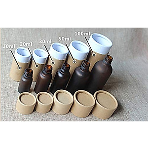 Empty Kraft Paper Jar Tube Cardboard Boxes,Essential Oil Bottle Packaging Box Gift Paper Tube Packing Box With Lid Round Paper Cardboard Boxes,5pcs (100ML)