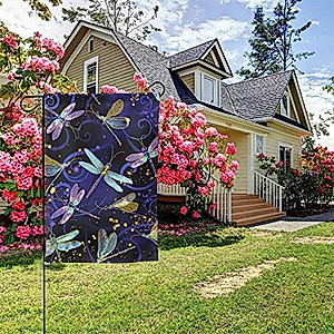 Welcome Garden Flag Double Sided,Outdoor Welcome Garden Decor,Small Garden Flag Dragonfly