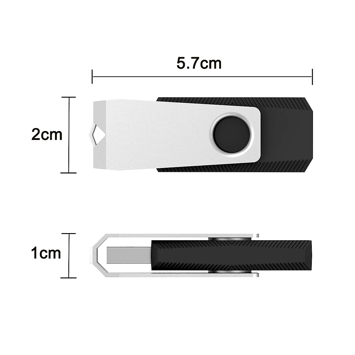 1GB USB 2.0 Stick 20Pack, TOPESEL Bulk USB Flash Drive Swivel 1GB Pen Drive Thumb Drive Jump Drive Computer Data Storage (20Pack Black)