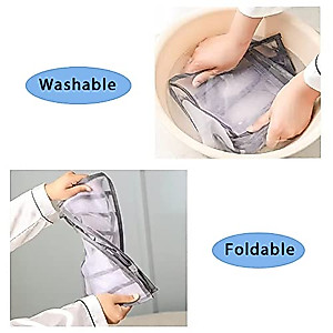 NMGOI 7 Grid Wardrobe Clothes Organizer For Drawers,Closet Organizers And Storage,Foldable,Washable Clothing Storage Bins,Storage Containers For Clothes, White