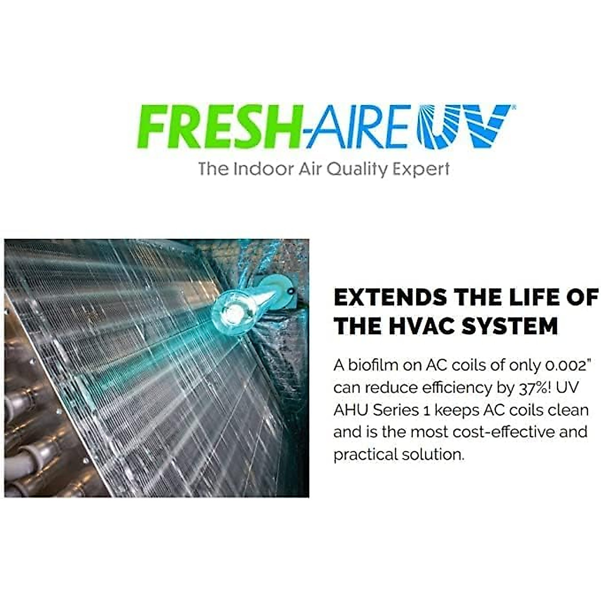 Fresh-Aire Blue Tube 24-Volt UV Light HVAC Air Purification System, Includes 1-Year UVC Lamp #TUV-BTER