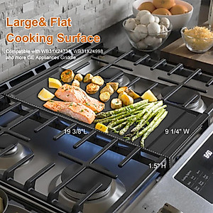 UPGRADED WB31X24738 Griddle Replacement for GE Appliance Gas Range Center Griddle,9 ×19.5 inch Griddle Compatible with GE Stove Parts, Aluminum with Food Grade Nonstick Griddle Cooktop Plate Flat
