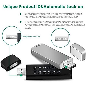 lepin 16GB Flash Drive Password Protected Hardware Encrypted USB Flash Drive Secure USB Drive Secret with Keypad U Disk Flash for Personal Data Security