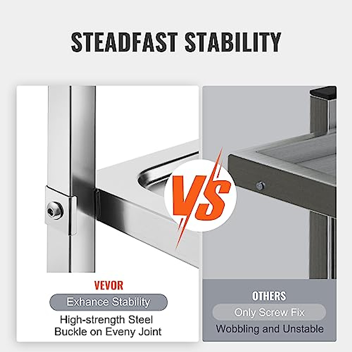 VEVOR Lab Utility Cart, 220 lbs Weight Capacity Rolling Lab Cart, 3 Shelves Mobile Clinic Cart, Sturdy Stainless Steel Frame Lab Trolley, 360° Silent Rolling Wheels w/Foot Brake, for Lab Clinic Salon