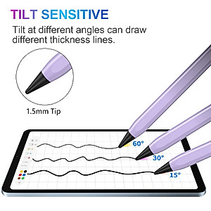 ​​​Stylus Pen for iPad 2018-2023 with Palm Rejection, Active Pencil for iPads 10th/9th/8th/7th/6th Gen, for iPad Pro11/12.9 inch, for iPads Air 5th/4th/3th, for iPad Mini 6th/5th Gen(Black and Purple)