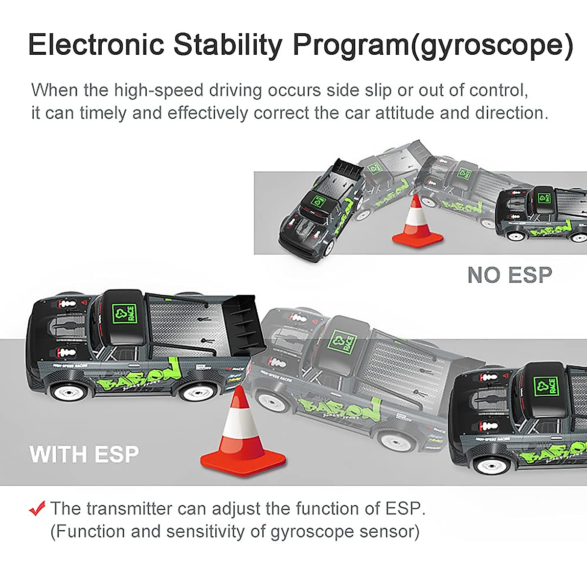 Mostop RC Drift Car for Adults 20MPH High Speed RC Drift Racing Car, 4WD 2.4Ghz Remote Control Car,Throttle & Steering Control RC Car for Drift and Race,1/16 RTR Drift RC Cars with Light