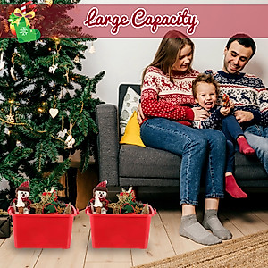 Abbylike 33 Quarts Christmas Storage Bin Holiday Seasonal Storage Totes with Lids Red Green Christmas Ornament Storage Containers for Christmas Home Organization Holiday Decoration(4 Packs)