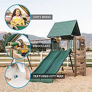 Lifetime 90797 Big Stuff Adventure Swing Set, Brown/Green