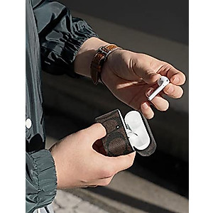 Designer Luxury Leather Elegant Fully Protective Case with Keychain and Strap for Airpods Pro 1st and 2nd Generation - Gifts for Christmas