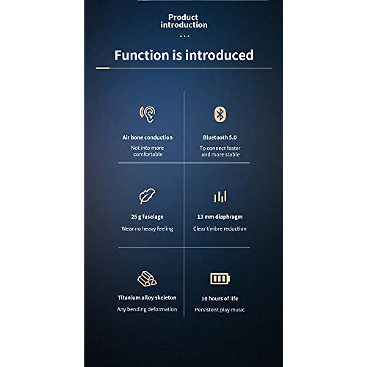 Air Bone Conduction Bluetooth Headphones Ultra-Long Life Wireless Hanging Ear Type Not in The Ear Sports Headphones (Red)