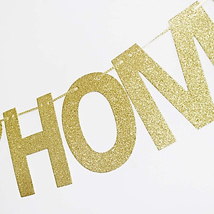 Home Sweet Home Banner,Funny Gold Glitter Welcome Home Party Sign Decors, Family Party Supplies