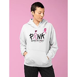 Tstars Pink October Cancer Awareness Pink Spread The Hope Unisex Hoodie XX-Large White