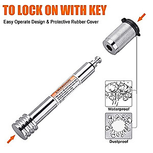CZC AUTO Trailer Hitch Lock 5/8" Dia, Locking Hitch Pin 4" Super Extra Long Chrome Coated Hitch Pin with Keys for Class III IV to Hitch Bike Rack Tray Ball Tow Rope for Trailer Truck Car Boat