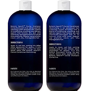 Botanic Hearth Caviar Shampoo and Conditioner Set - Sulfate Free, Shampoo Enriched with Keratin & Conditioner with Silk Protein - for Men and Women - Safe for Color Treated Hair - 16 fl oz each