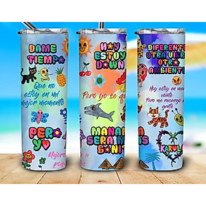 Latin Singer Music Sera Bonito Skinny Tumbler Cup 20 oz Stainless Steel Skinny with Lid and Straw Insulated Mug -