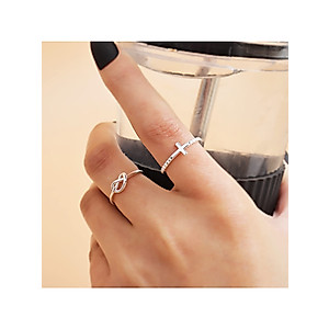 Dcfywl731 Stackable Rings for Women Trendy Stuff Knuckle Ring Cute Adjustable Arrow Knot Wave Star Moon Rings Set Jewelry Gifts Stocking Stuffers for Christmas Gifts 2024