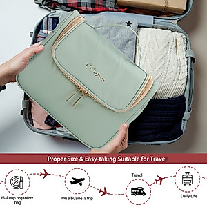 CCidea Cosmetic Bag Makeup Bag for Women Hand-PortableTravel Large Toiletry Bag Organizer (Green)