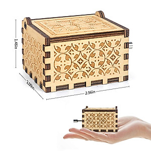 Music Box Hand Crank Engraved Musical Box-U R My Sunshine Mechanism Antique Vintage Personalizable Gift for Mom from Daughter