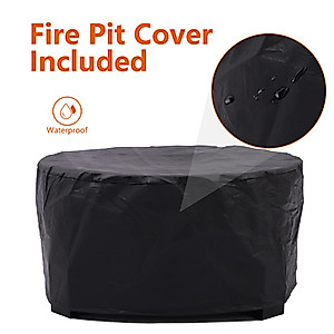 Grepatio Smokeless Fire Pit, 27IN Outdoor Smokeless Firepit Stove Bonfire Firepit for Outside, Wood Burning Firebowl for Backyard(Black)
