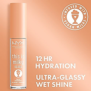 NYX PROFESSIONAL MAKEUP This Is Milky Gloss, Lip Gloss with 12 Hour Hydration, Vegan - Milk & Hunny (Honey Nude)