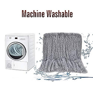 Maxsoft Fluffy Sherpa Blanket for Girls/Boys, 50"x60", Luxury Fuzzy Throw for Sofa, Couch, Bed, Decorative Shag Faux Fur Fleece Blanket for Bedroom(Grey)