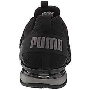 PUMA mens Axelion Running Shoe, Puma Black-castlerock, 9.5 US