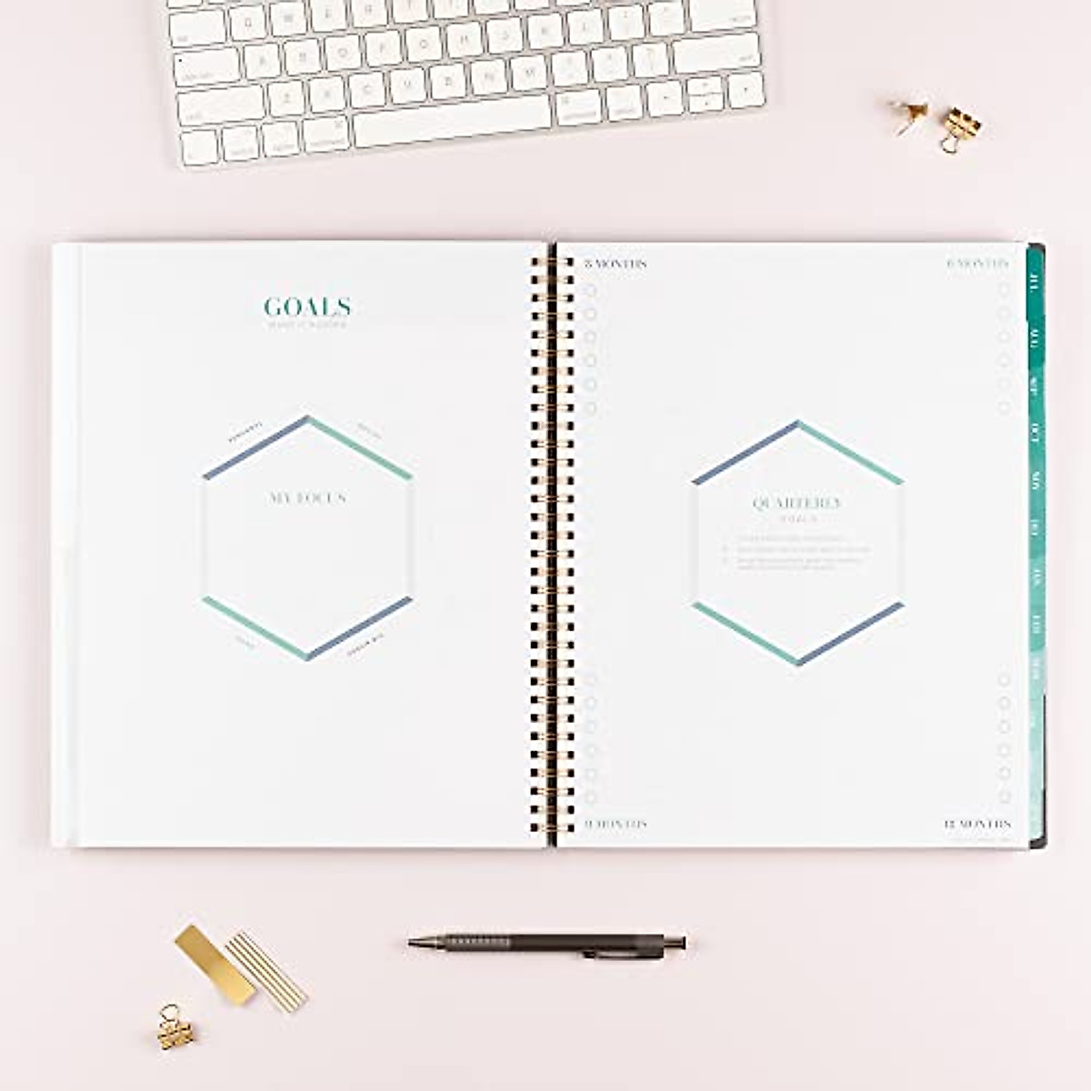 Blue Sky inkWELL Press for 2023-2024 Academic Year Weekly and Monthly Planner, 8.5' x 11', Flexible Cover, Wirebound, Ombre Diamond Charcoal (136451)