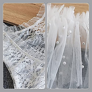 M&G House Newborn Photography Props White Lace Outfits Newborn Photography Outfits Girl Lace Rompers Baby Photo Prop Skirts Baby Photoshoot Props (Long Sleeve, White, 0-2 Months)