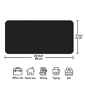 Boutilon Leather Desk Mat,Desk Pad,Desktop mat,Waterproof Desk Mat for Desktop, Desk Mat for Keyboard and Mouse,Leather Mouse Pad Protector for Office and Home,35"x 17"(L-Black)