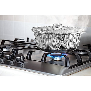 Nicole Fantini Disposable Aluminum Pot With Lid Complete Set Good to use on Stove (3, Small: 3.5Qrtz: 9X5 (LXH)), Silver