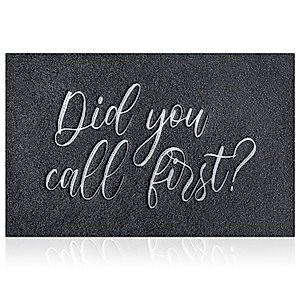 Did You Call First Doormat Entry Welcome Mat for Front Door Outside Entryway Funny Doormat Non Slip Rubber Backing Heavy Duty Low Profile Mats for Entry Patio