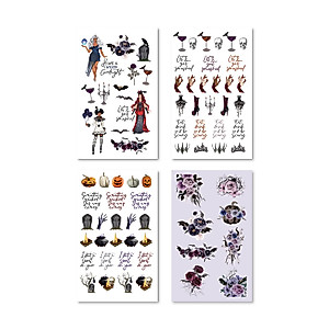 Rongrong Halloween Theme Sticker Book for Planners, Calendars, Journals and Projects – Premium Quality Hand Drawn Perfect for Adding Hocus Pocus to your schedule – Scrapbook Accessories – 24 Sheets