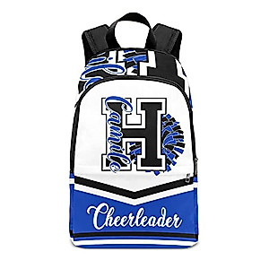 Yeshop Cheerleader Black Blue 1 Personalized Backpack for Teen Boys Girls,Custom Travel Backpack Bookbag Casual Bag Name Gift