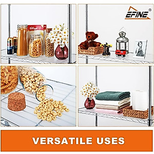 Catalina Creations Wire Shelving Rack，5-Shelf Storage Shelves, Chrome Metal Self, Heavy Duty Adjustable Steel Shelving Unit with 5-Shelf Liners for Garage, Kitchen, Office