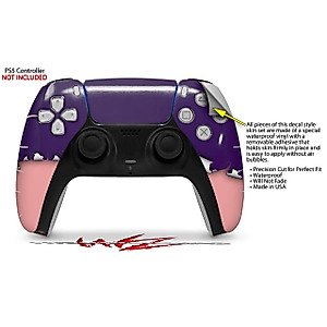 WraptorSkinz Skin Wrap compatible with Sony PS5 DualSense Controller Ripped Colors Purple Pink (CONTROLLER NOT INCLUDED)