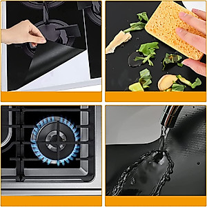 Stove Protector Liners, 5 Hole Gas Stove Pad, Reusable Gas Burner Covers, Washable Gas Stove Protective Cover, Cleaning Anti-Dirty Pad