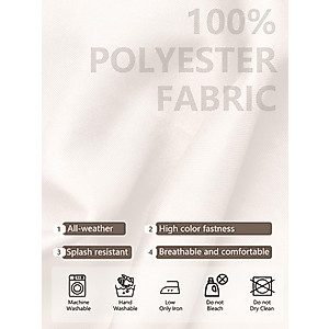 OmniBuy 14 Piece Outdoor Patio Cushion Covers Replacement (2 Seat Covers, 6 Back Covers, and 6 Side Covers) Outdoor Cushion Slipcovers with Zipper for Outdoor Furniture (Beige)