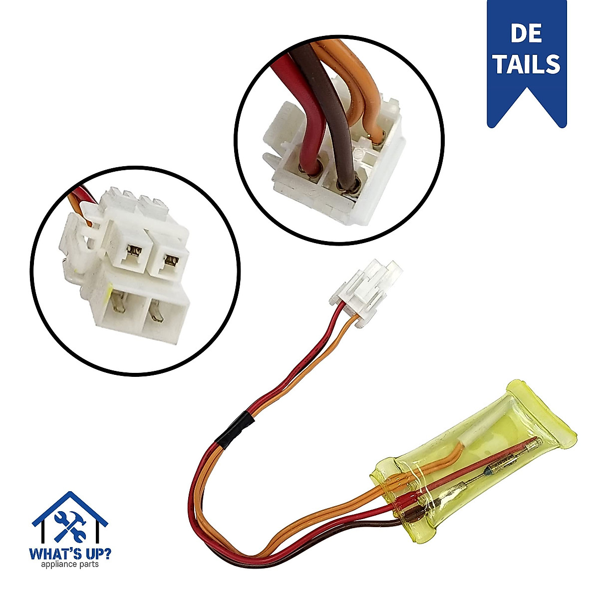 What's Up? 6615JB2005C Refrigerator Thermistor Defrost Sensor for LG Refrigerators Replaces 1268258 6615JB2005A AH3529338 EA3529338 PS3529338